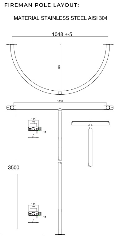 Stainless Steel Fireman's Pole for Children's Play Tower | Online ...